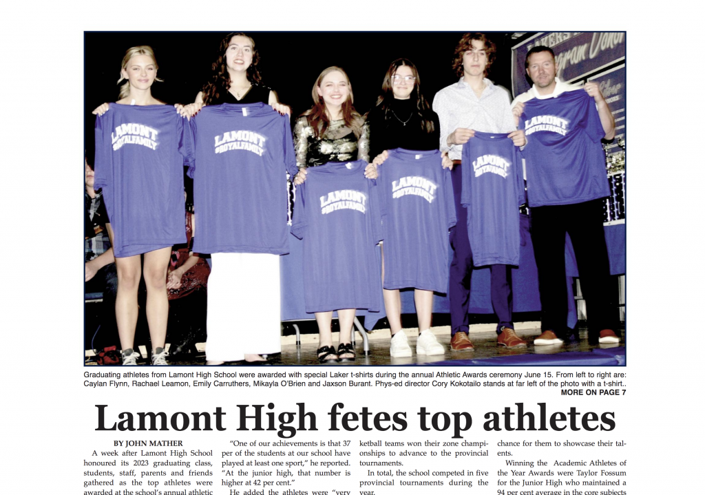 Top athletes recognized - check out the latest LEADER! - The Lamont Leader Top athletes recognized - check out the latest LEADER! - The Lamont Leader